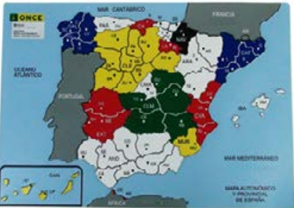 Mapa Autónomo Providencial de Espanha a cores e relevo | UEST